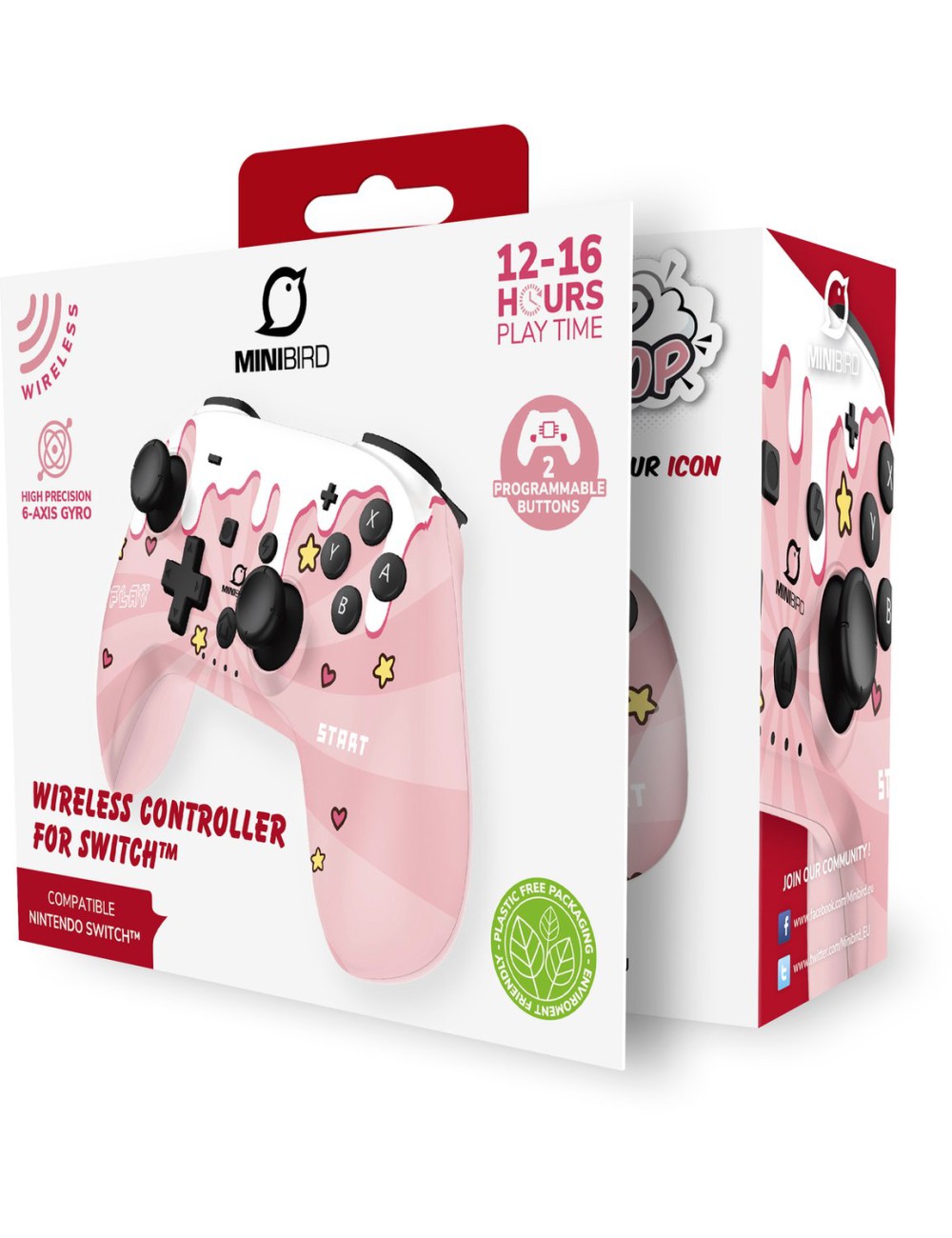 MiniBird Pop Top Sweet Pink Wireless Controller Nintendo Switch