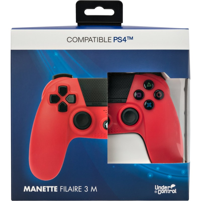 Under Control Wired Controller Red PS4